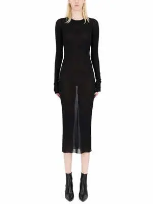 Rick Owens Long Sleeve Midi Dress - Black