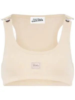 JEAN PAUL GAULTIER Ribbed Knit Logo Tank Top