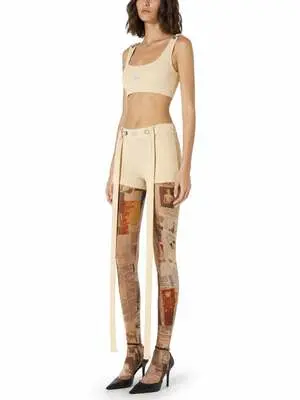 JEAN PAUL GAULTIER Ribbed Knit Logo Tank Top