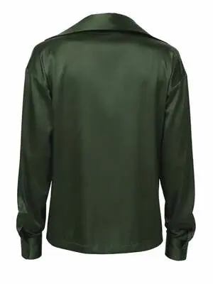 TOM FORD Silk Satin Stretch Shirt - Green