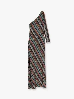 Missoni Viscose Blend Long Dress With Chevron Pattern - Multicolor