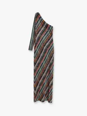 Missoni Viscose Blend Long Dress With Chevron Pattern - Multicolor