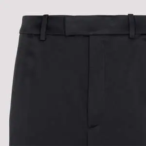 Saint Laurent Acetate Blend Loose Fit Wide Leg Pants