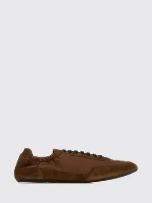 Prada Lace-up Suede And Nylon Sneakers - Brown
