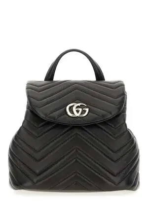Gucci Quilted Leather Backpack With Double G Logo