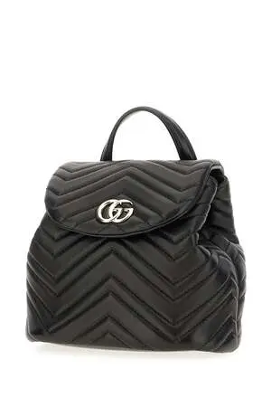 Gucci Quilted Leather Backpack With Double G Logo