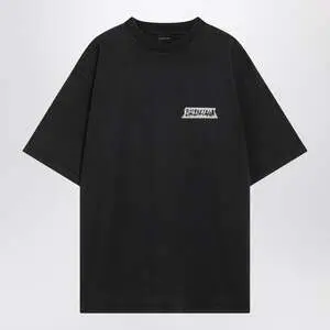 Balenciaga Balenciaga Washed Masking Tape Cotton T-Shirt Black