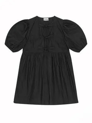 GANNI Short Cotton Dress - Black