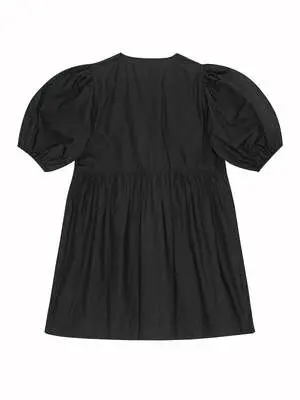 GANNI Short Cotton Dress - Black