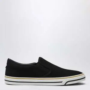 Dolce & Gabbana Cotton Slip-on Shoes With Striped Details - Black
