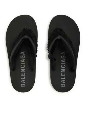 Balenciaga Jet Lag Platform Flip Flops - Black