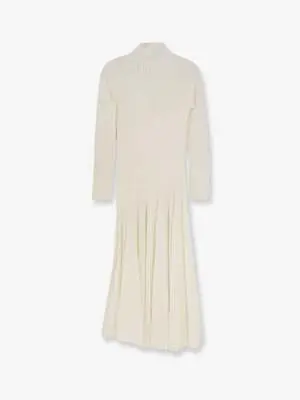 Alaïa Long Sleeve High-neck Wool Dress