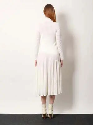 Alaïa Long Sleeve High-neck Wool Dress