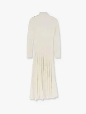 Alaïa Long Sleeve High-neck Wool Dress