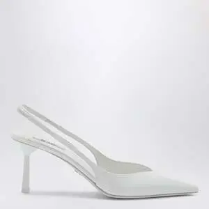Prada Patent Leather Slingback Pumps - White
