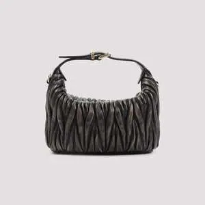 Miu Miu Lamb Leather Mini Bag With Gold Tone Hardware - Brown