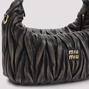 Miu Miu Lamb Leather Mini Bag With Gold Tone Hardware - Brown