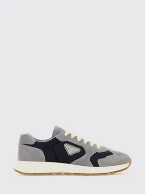 Prada Lace-up Suede And Nylon Sneakers - Gray