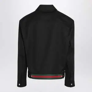 Gucci Cotton Twill Jacket With Web Detail