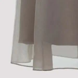 Brunello Cucinelli Silk Tulle A-line Skirt - Brown