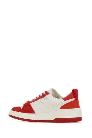 FERRAGAMO Leather And Suede Lace-up Sneakers