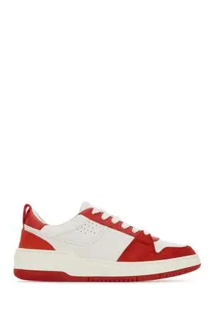FERRAGAMO Leather And Suede Lace-up Sneakers - Multicolor