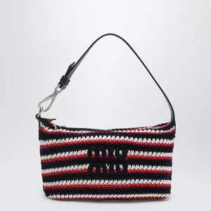 Miu Miu Striped Cotton Crochet Pouch