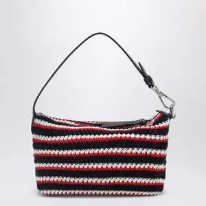 Miu Miu Striped Cotton Crochet Pouch