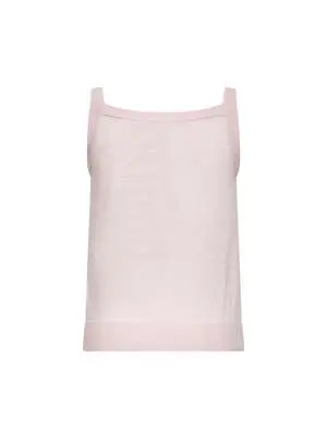 Max Mara Pink Sequin Embellished Silk Wool Knit Top