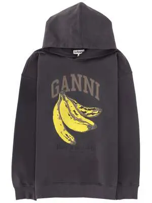 GANNI Graphic Print Organic Cotton Hoodie - Multicolor