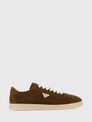 Prada Vitello Suede Lace-up Sneakers - Brown