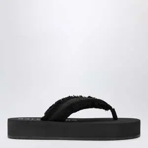 Balenciaga Jet Lag Satin Thong Sandals - Black