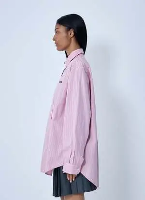Miu Miu Striped Cotton Poplin Button-down Shirt
