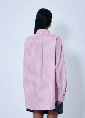 Miu Miu Striped Cotton Poplin Button-down Shirt