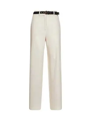 Max Mara Wide-leg Trousers With Belt - Multicolor