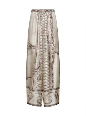 Max Mara Printed Silk Twill Fluid Trousers - Multicolor