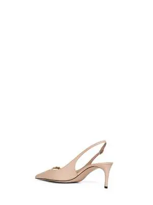 Dolce & Gabbana Nude Silky Nappa Leather Lollo Slingback Pumps - Multicolor