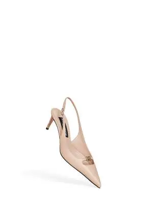 Dolce & Gabbana Nude Silky Nappa Leather Lollo Slingback Pumps - Multicolor