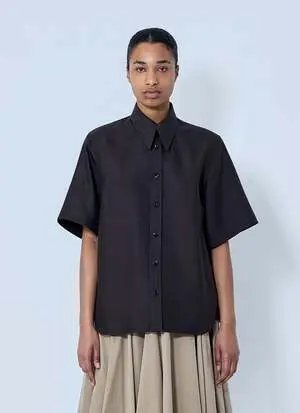 Bottega Veneta Wool And Silk Blend Short Sleeve Shirt