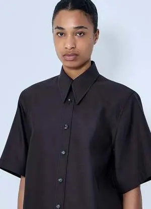 Bottega Veneta Wool And Silk Blend Short Sleeve Shirt