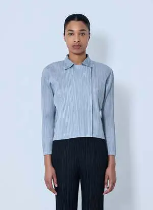 Issey Miyake Structured Pleat Long Sleeve Shirt