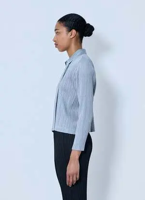 Issey Miyake Structured Pleat Long Sleeve Shirt