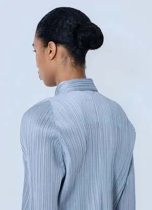 Issey Miyake Structured Pleat Long Sleeve Shirt