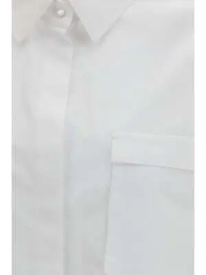 Max Mara Cotton Shirt With Classic Collar And Pockets - White
