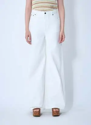Chloé Five-pocket Straight-leg Jeans - White