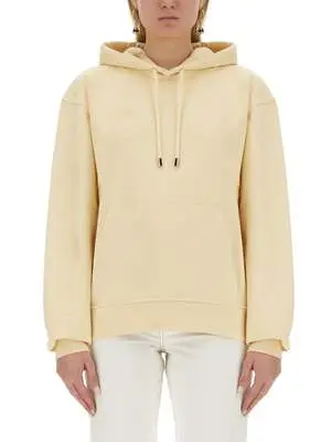 Jacquemus JACQUEMUS Logo Embroidered Cotton Hoodie Yellow