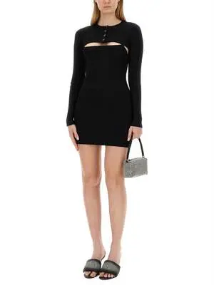 Alexander Wang Ribbed Knit Cutout Mini Dress