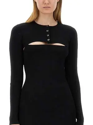 Alexander Wang Ribbed Knit Cutout Mini Dress