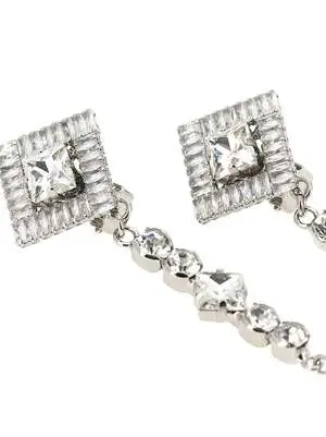 Alessandra Rich Crystal And Faux Pearl Pendant Earrings