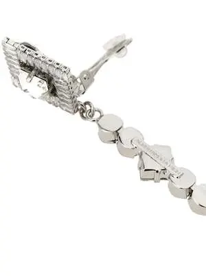 Alessandra Rich Crystal And Faux Pearl Pendant Earrings